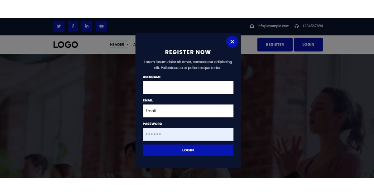 bricks 13 register form (Template)